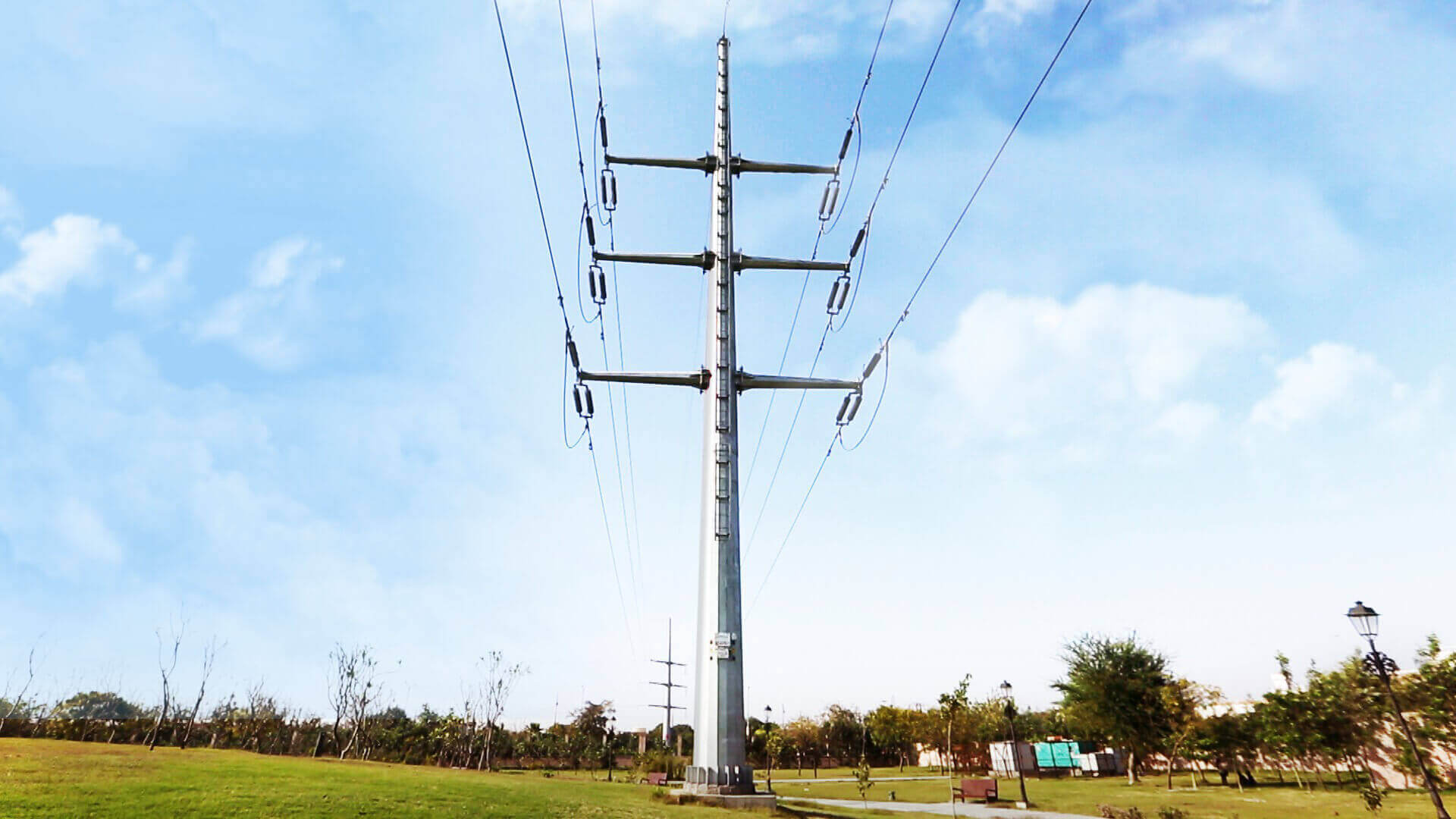 Monopole Galvanized Steel Power Transmission Tower - Communication ...
